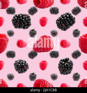 Seamless pattern with raspberry and bramble. pattern for package design ...