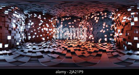 Dark room with blue lights 360 panorama vr environment map Stock Photo ...