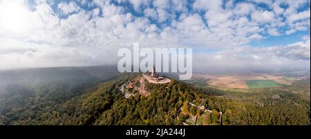 Drone photo, drone shot, Kyffhaeuser with Kaiser Wilhelm monument ...