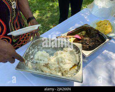 Cameroonian food Fufu, Eru and Garri Stock Photo - Alamy
