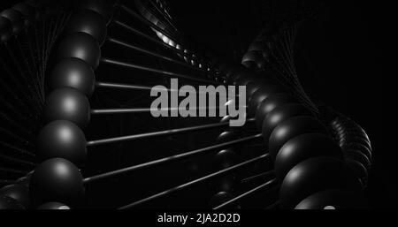 Image of macro of grey 3d dna strand spinning Stock Photo - Alamy