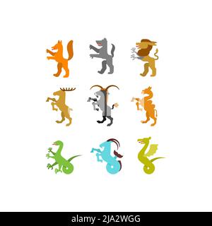 Alphyn Heraldic animal silhouette. Fantastic Beast. Monster for coat of ...