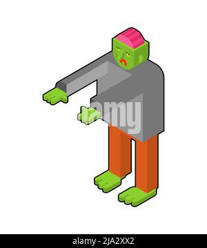 Zombie isometric. Dead man monster. zombi Vector illustration Stock ...
