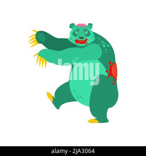 Zombie panda isolated. Zombi chinese bear. Beast revived dead . monster ...