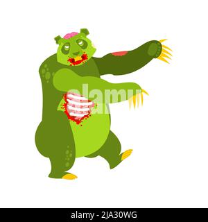 Zombie panda isolated. Zombi chinese bear. Beast revived dead . monster ...