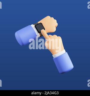 3d rendered hand motion : wearing smart watch Stock Photo - Alamy