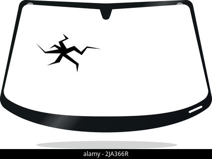 Windshield car glass vector icon symbol isolated on white background ...