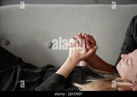 happy married couple discussing something in a new apartment Stock ...