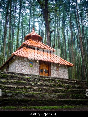 july 21st 2021 Uttarakhand. A beautiful temple amidst deodar forest ...
