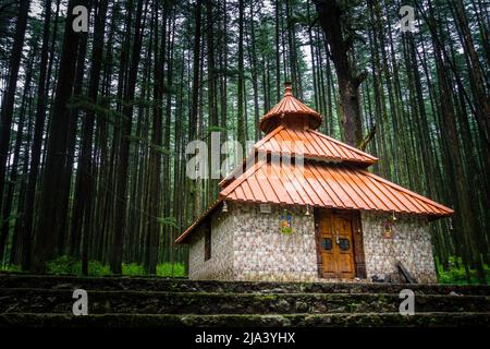 july 21st 2021 Uttarakhand. A beautiful temple amidst deodar forest ...
