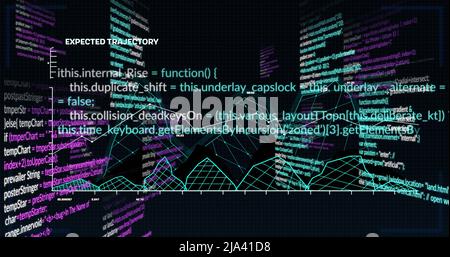 Image of data processing over black background Stock Photo - Alamy