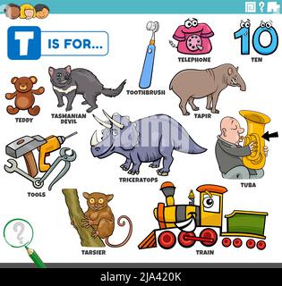 Illustration of a letter t is for ten Stock Vector Image & Art - Alamy