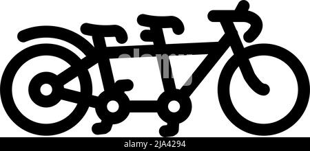 tandem bike for couple rider line icon vector illustration Stock Vector ...