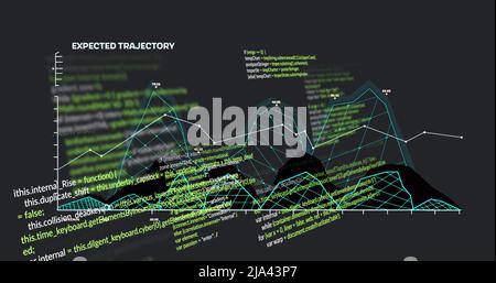 Image of data processing over black background Stock Photo - Alamy