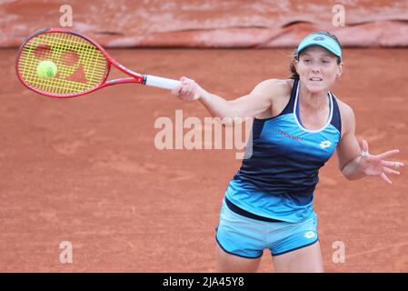 Varvara Gracheva in action during a women's singles match at the 2023 US Open, Monday, Aug. 28 ...