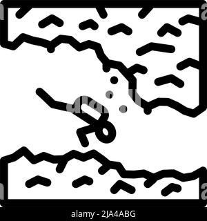 diving in rocks and caves line icon vector illustration Stock Vector ...