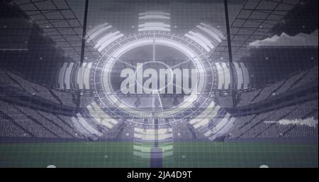 Image of digital interface over american football player. global sports ...