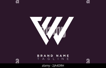 ew e w alphabet letter logo icon combination design with rainbow color ...