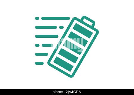Fast charging battery indicator status. Rapid quick electric charge ...
