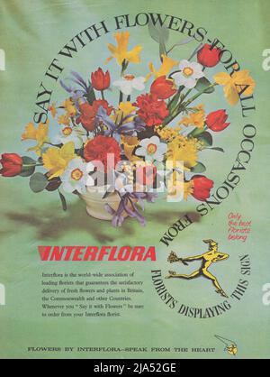 Interflora florist vintage magazine advertisement paper advert 1965 ...