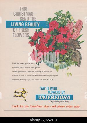 Interflora florist vintage magazine advertisement paper advert 1965 ...