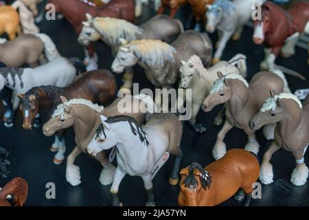Plastic toys (horses) at the flea market in Hanover (No. 15 Stock Photo ...