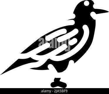 raven bird glyph icon vector illustration Stock Vector Image & Art - Alamy