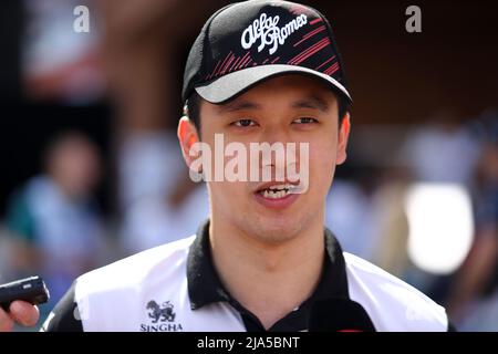 Monaco, Monaco. 27th May, 2022. Guanyu Zhou of Alfa Romeo F1 Team looks ...