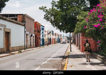 bright colorful streets of Oaxaca City, a Spanish colonial town that ...