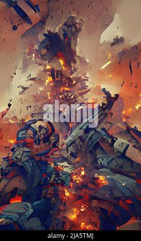Abstract digital illustration; inspired by the current war Stock Photo ...