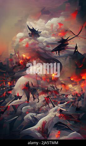 Abstract digital illustration; inspired by the current war Stock Photo ...