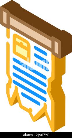 manuscript ancient isometric icon vector. manuscript ancient sign ...
