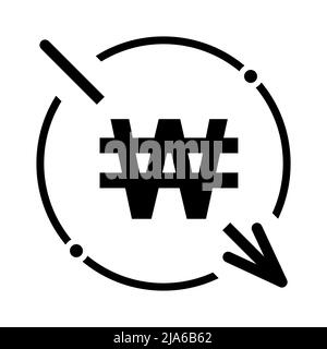 Cost reduction- decrease won icon. Vector symbol isolated on background ...