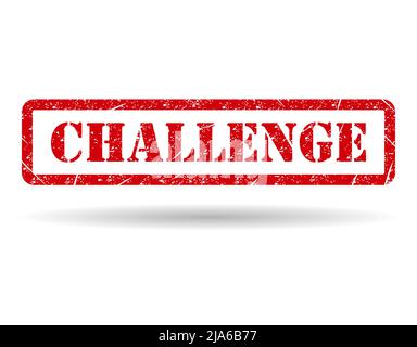 Challenge stamp symbol shadow, label sticker sign button, text banner ...