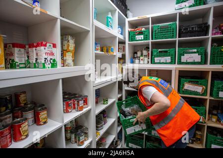 The shelves of a food bank in London Stock Photo - Alamy