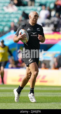 New Zealand's Joe Webber during the rugby sevens match against Ireland ...
