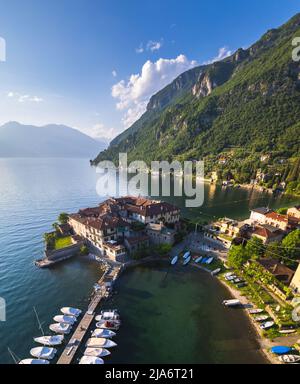 Aerial view of the ancient village, Lierna, Lake Como Stock Photo - Alamy