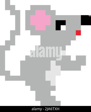 vector pixel art mouse head isolated cartoon Stock Vector Image & Art ...