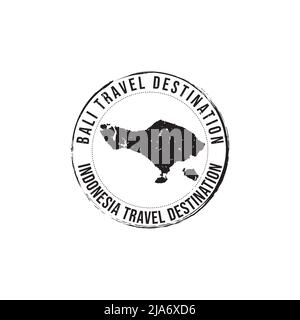 Bali icon. Round logo with island map and title. Stylish Bali badge ...