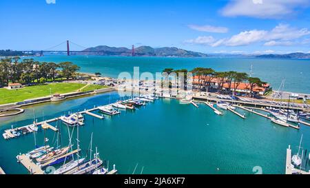 Yacht Harbor by Golden Gate Bridge in San Francisco Stock Photo - Alamy