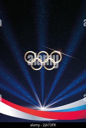 Olympic Games Background and Ribbons Illustration Stock Photo - Alamy