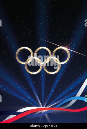 Olympic Games Background and Ribbons Illustration Stock Photo - Alamy