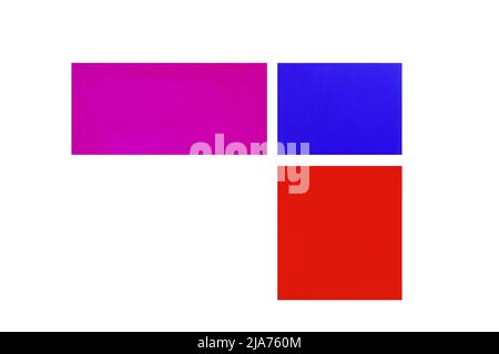 Colored empty squares abstract design blank cubes on white background ...