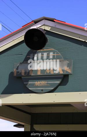 The sign for the Metra 111th and Pullman train station Stock Photo - Alamy