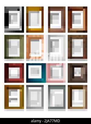 Thin wooden rectangular and square picture frames different sizes ...