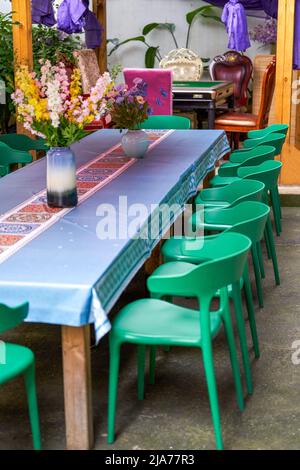 Catering long table seating and conference long table in restaurant ...