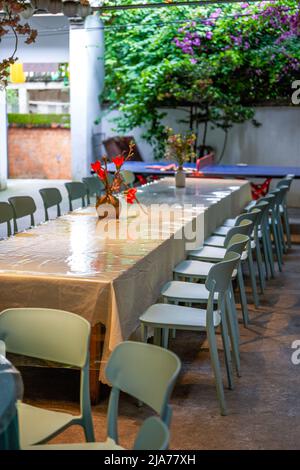 Catering long table seating and conference long table in restaurant ...