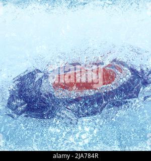Frost Background with ice and curling illustration Stock Photo - Alamy