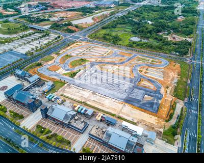 Aerial photography of an urban professional car track Stock Photo - Alamy