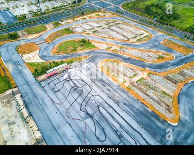 Aerial photography of an urban professional car track Stock Photo - Alamy
